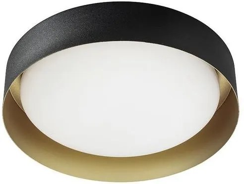 Linealight  8295 Crew_2, stropní svítidlo s černo-zlatým límcem, 17W LED 3000K, prům. 33cm