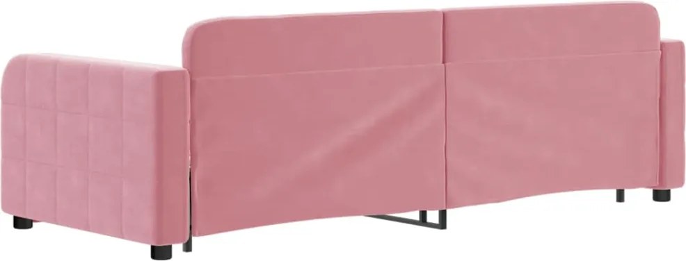 Válenda s přistýlkou růžová 80 x 200 cm samet 3196925