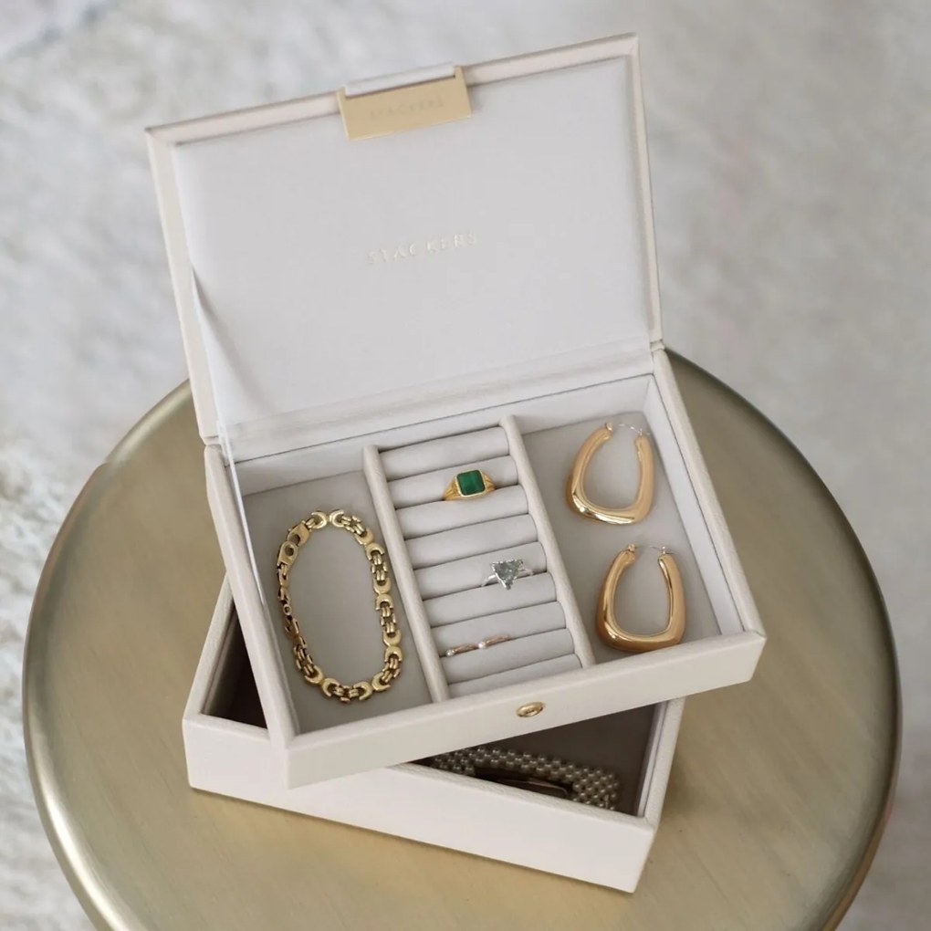 Krabička na šperky Stackers dvojitá mini šalvějově zelená