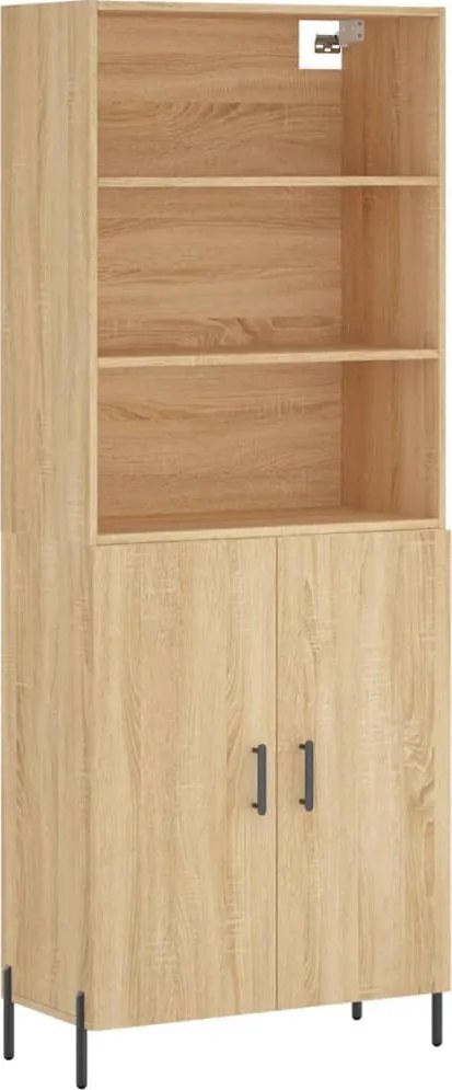 vidaXL Skříň highboard 69,5 x 34 x 180 cm kompozitní dřevo [3189264] Barva: kouřový dub