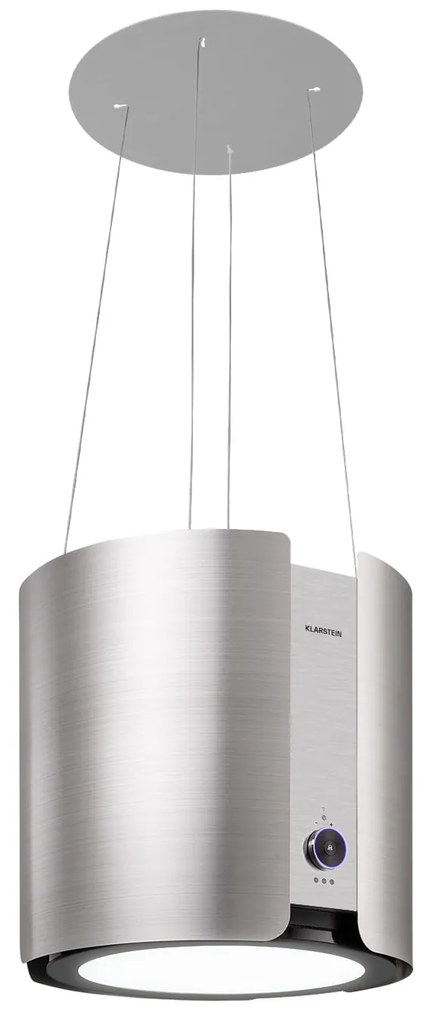 Klarstein Skyfall ostrovní digestoř Ø45cm s recirkulací 413m³/h LED