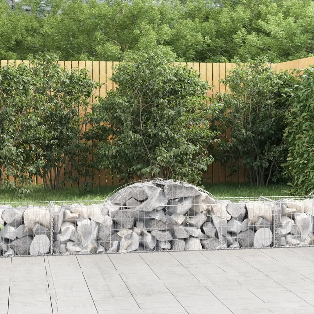 Klenuté gabionové koše 5 ks 200x50x40/60 cm pozinkované železo 3146260