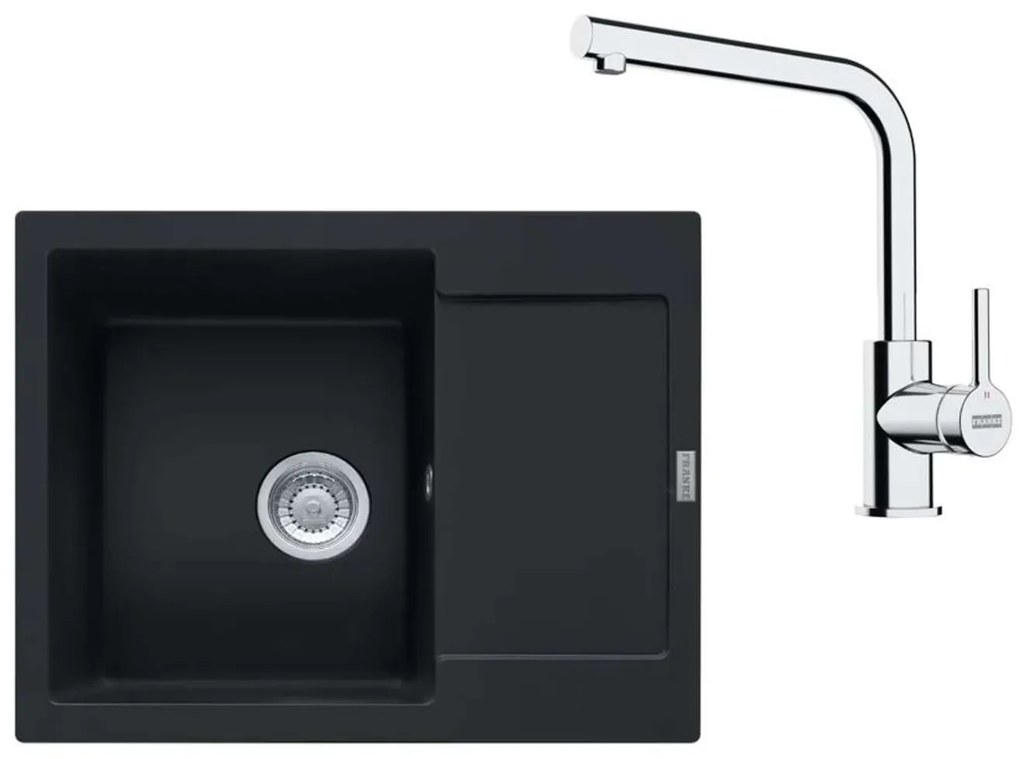 Franke - Kuchyňský set G257O, fragranitový dřez MRG 611-62 a baterie FS 3230.031, onyx/chrom 114.0700.715