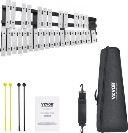 30 Note Glockenspiel xylofonový zvonek s paličkami, bicími tyčemi a taškou