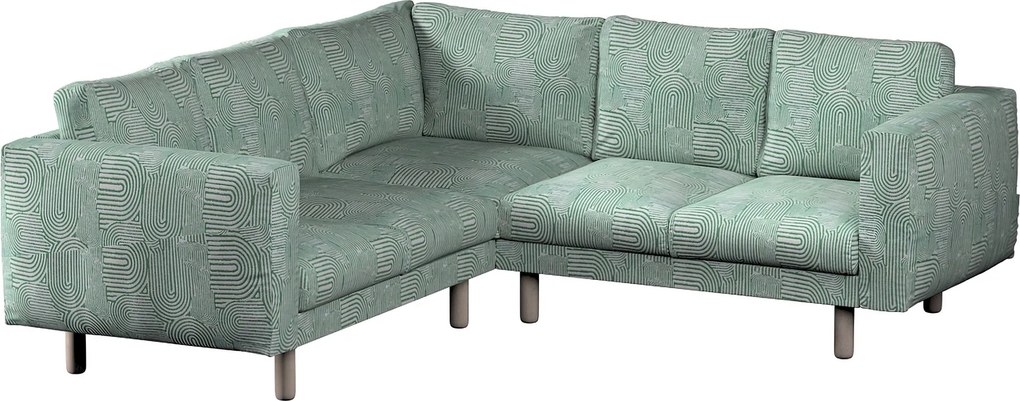 Potah na pohovku IKEA Norsborg rohová 4-místná barva zelená látka pletený vzor, vzorované