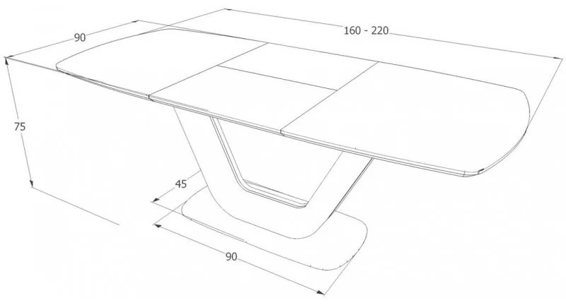 Casarredo Jídelní stůl rozkládací 160x90 ARMANI krém