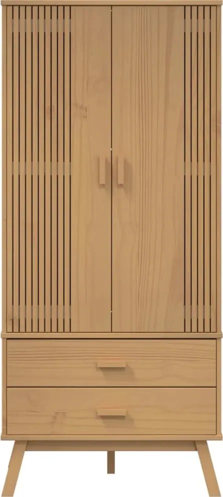 vidaXL Šatní skříň OLDEN hnědá 76,5 x 53 x 172 cm masivní borové dřevo [358594]