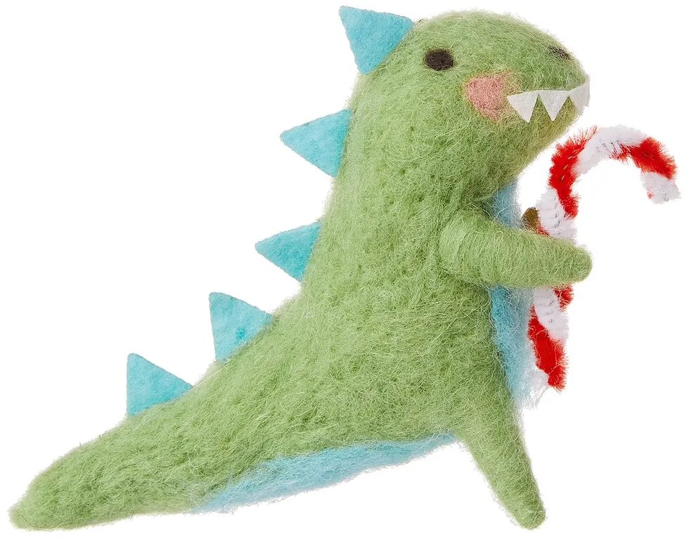 HANG ON Plstěná ozdoba dinosaurus s cukrovou tyčinkou