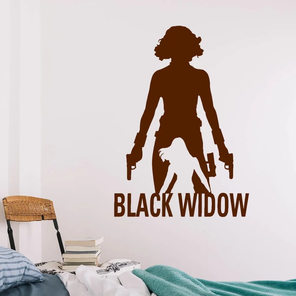 Živá Zeď Samolepka na zeď Black Widow silueta Barva: černá