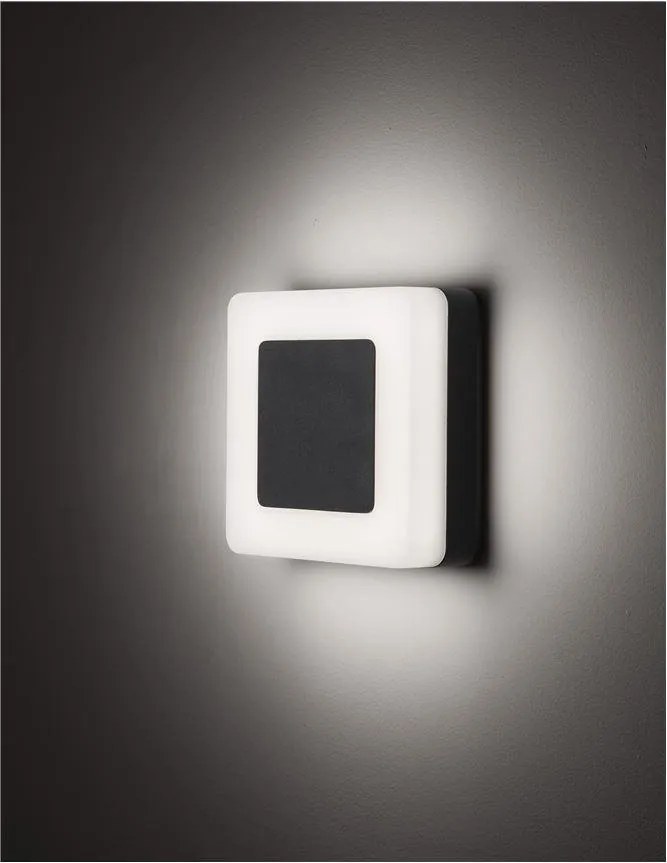 NV 9529721 Venkovní nástěnné svítidlo TUNE černý hliník a akryl LED 9W 3000K 100-240V 115st. IP65 - NOVA LUCE