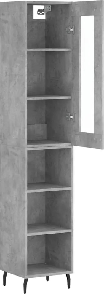 Skříň highboard betonově šedá 34,5x34x180 cm kompozitní dřevo 3199381