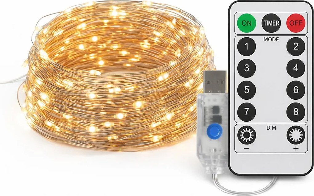 LED světelný závěs Mery, 3x3m, ovladač