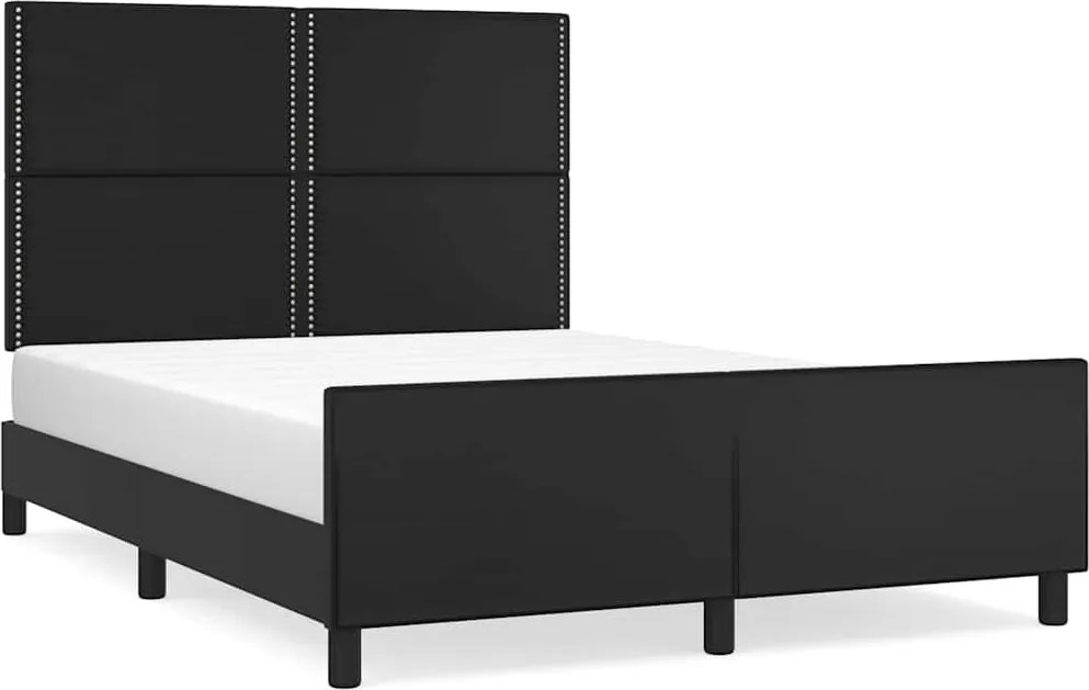 Rám postele s čelem černý 140x200 cm umělá kůže 3125512