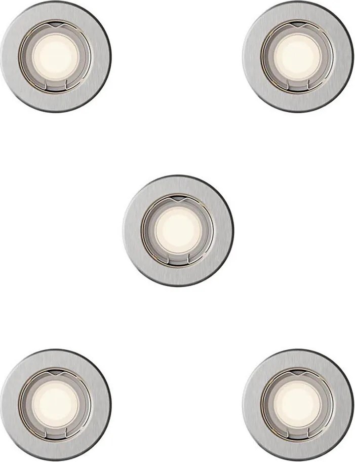 Philips - SADA 5x Podhledové svítidlo PERIDOT 1xGU10/7W/230V stříbrná