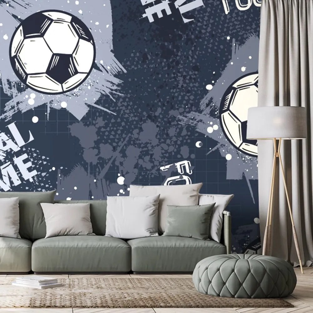 Samolepící tapeta fotbalový míč ve fialovém - 225x150 cm