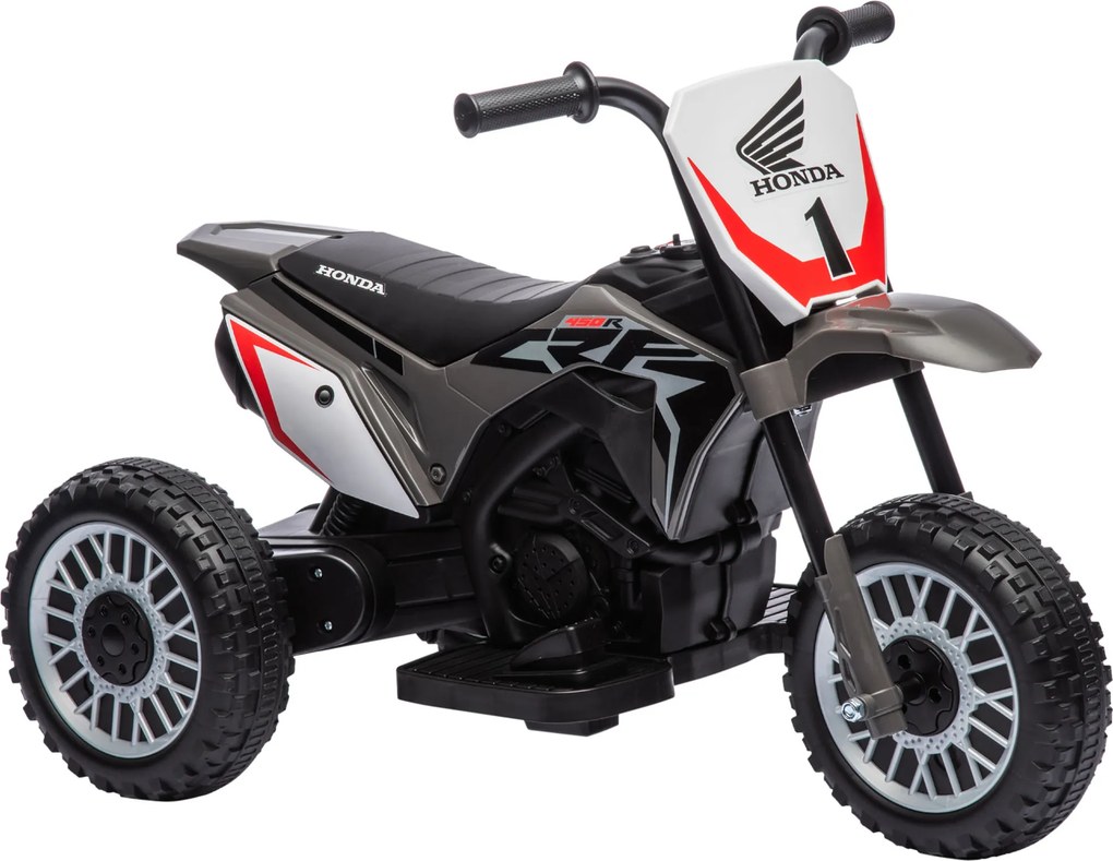 HOMCOM Elektrický motocykl pro děti s licencí Honda CRF450RL 18+ měsíců 6V s baterií, maximální rychlost 3 km/h, zvuk klaksonu a startu, nosnost 25 k…