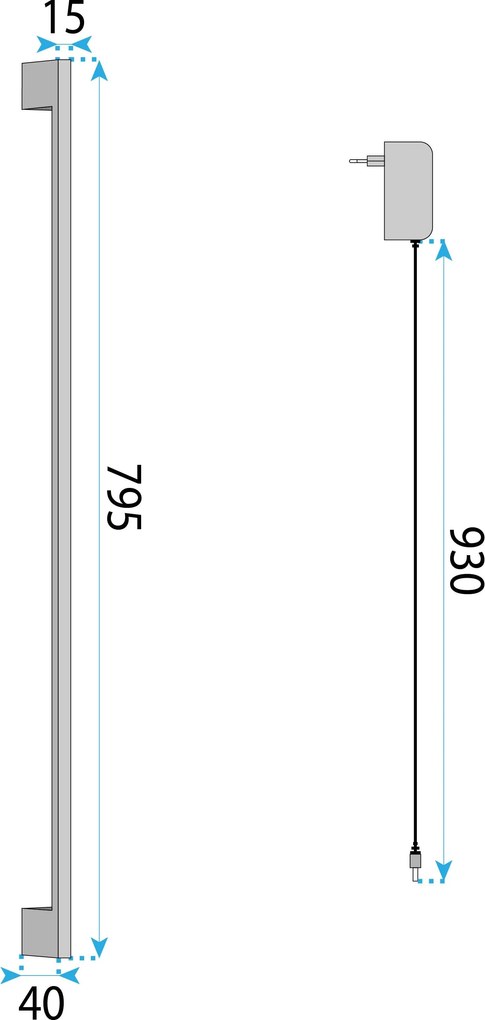 Toolight Toolight, LED nástěnné svítidlo 80cm, 12W, 3000K, LHJ063-W, černá matná, OSW-60032