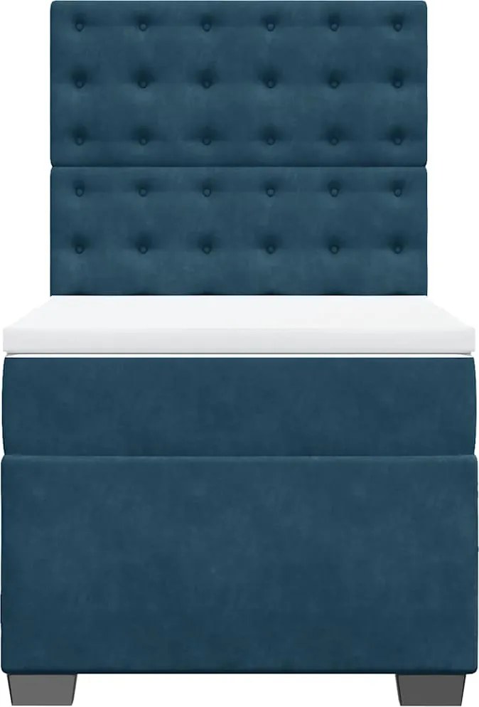 Box spring postel s matrací modrá 80 x 200 cm samet 3293078