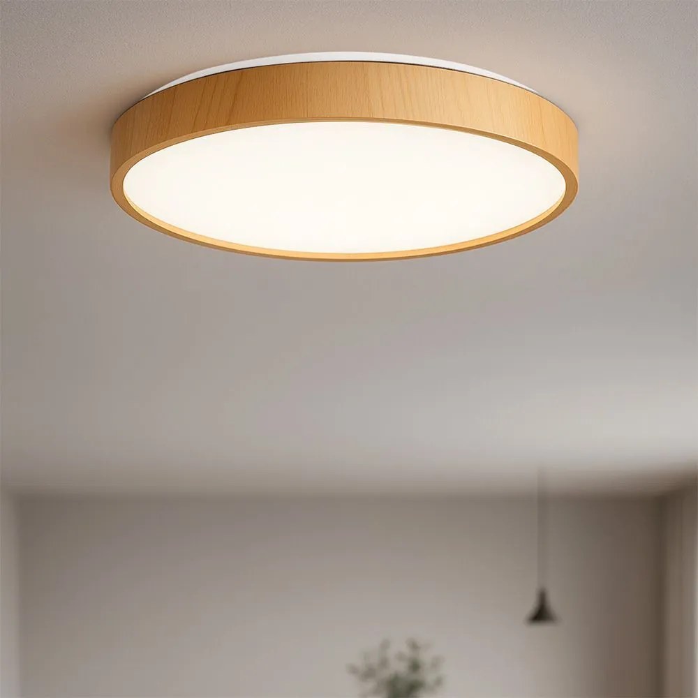 Toolight Toolight, LED stropní svítidlo 40cm, 24W, 4000lm, G116-C, přírodní hnědá-bílá, OSW-06382