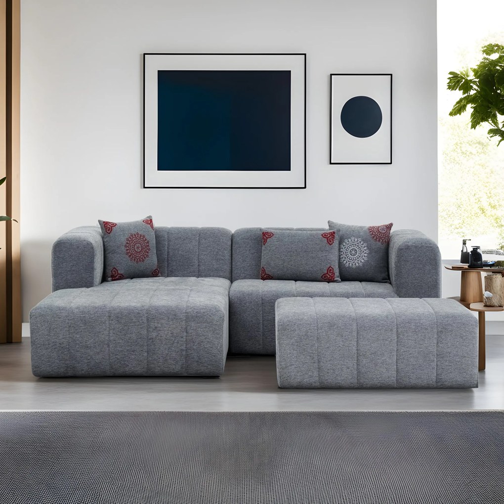 Hanah Home Rohová pohovka BEYZA MINI levá šedá