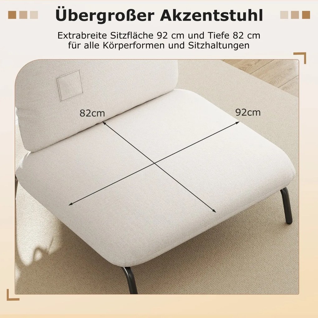 Costway Nadrozměrné křeslo Accent s extra širokým a hlubokým sedákem