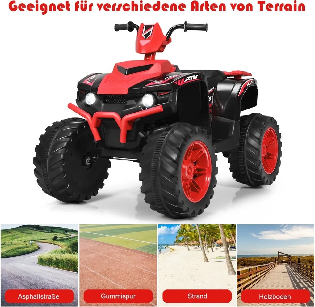 Costway 12 V elektrická dětská čtyřkolka se světlomety Mini elektrická čtyřkolka