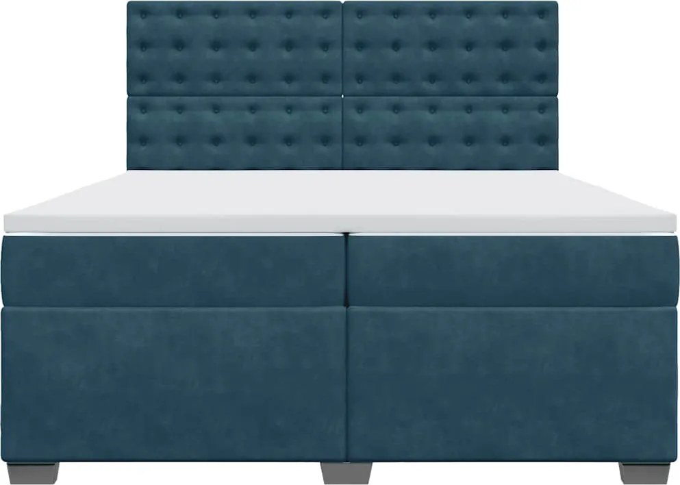 Box spring postel s matrací modrá 200 x 200 cm samet 3293318