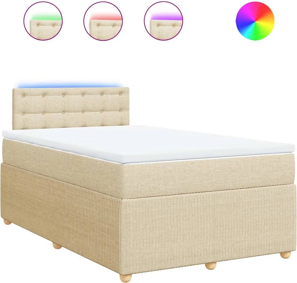 Box spring postel s matrací krémová 120x200 cm textil 3289742