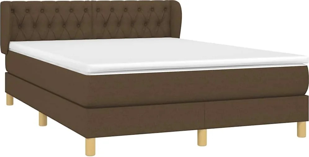 Box spring postel s matrací tmavě hnědá 140x190 cm textil 3127040