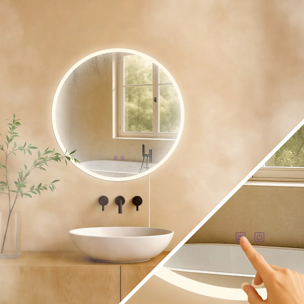 Koupelnové zrcadlo Laconia 60 bez Bluetooth – čiré sklo