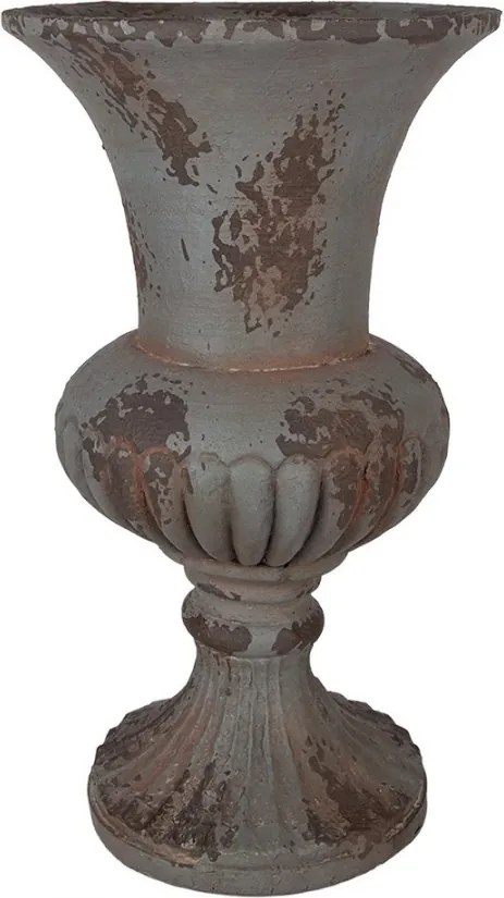 Šedý antik květináč / váza v barokním stylu Baroque - Ø 30*52 cm