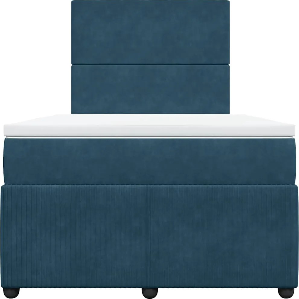 Box spring postel s matrací modrá 120 x 190 cm samet 3294584
