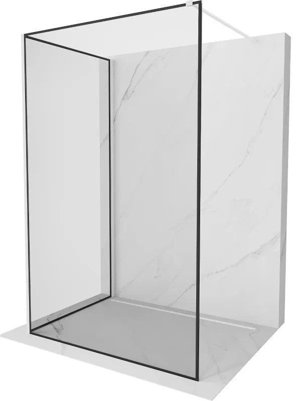 Mexen Kioto sprchová stěna Walk-in 120 x 70 cm, černý rámeček, bílá - 800-120-212-20-70-070