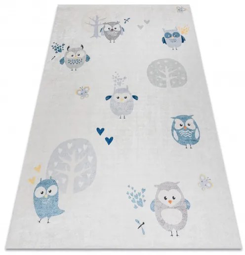Dywany Łuszczów, Dětský kusový koberec Bambino 1161 Owls grey, 80x150, šedá, dětský pokoj