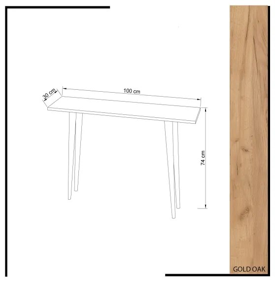 Konzolový stolek DESIDERO 74x100 cm hnědá