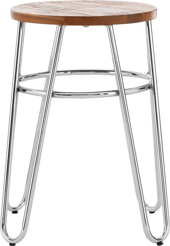 Stolička z jilmového dřeva ve stříbrné barvě/v přírodní barvě District – Premier Housewares