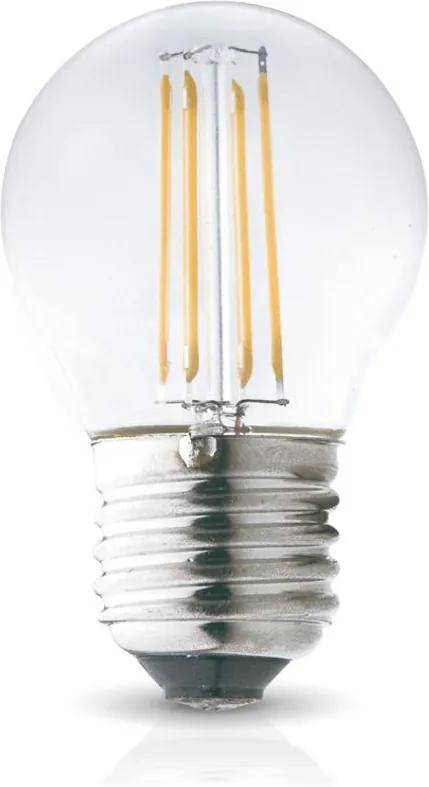 Žiarovka LED 4W, E27, 3000K, 230V, LED filament, globo