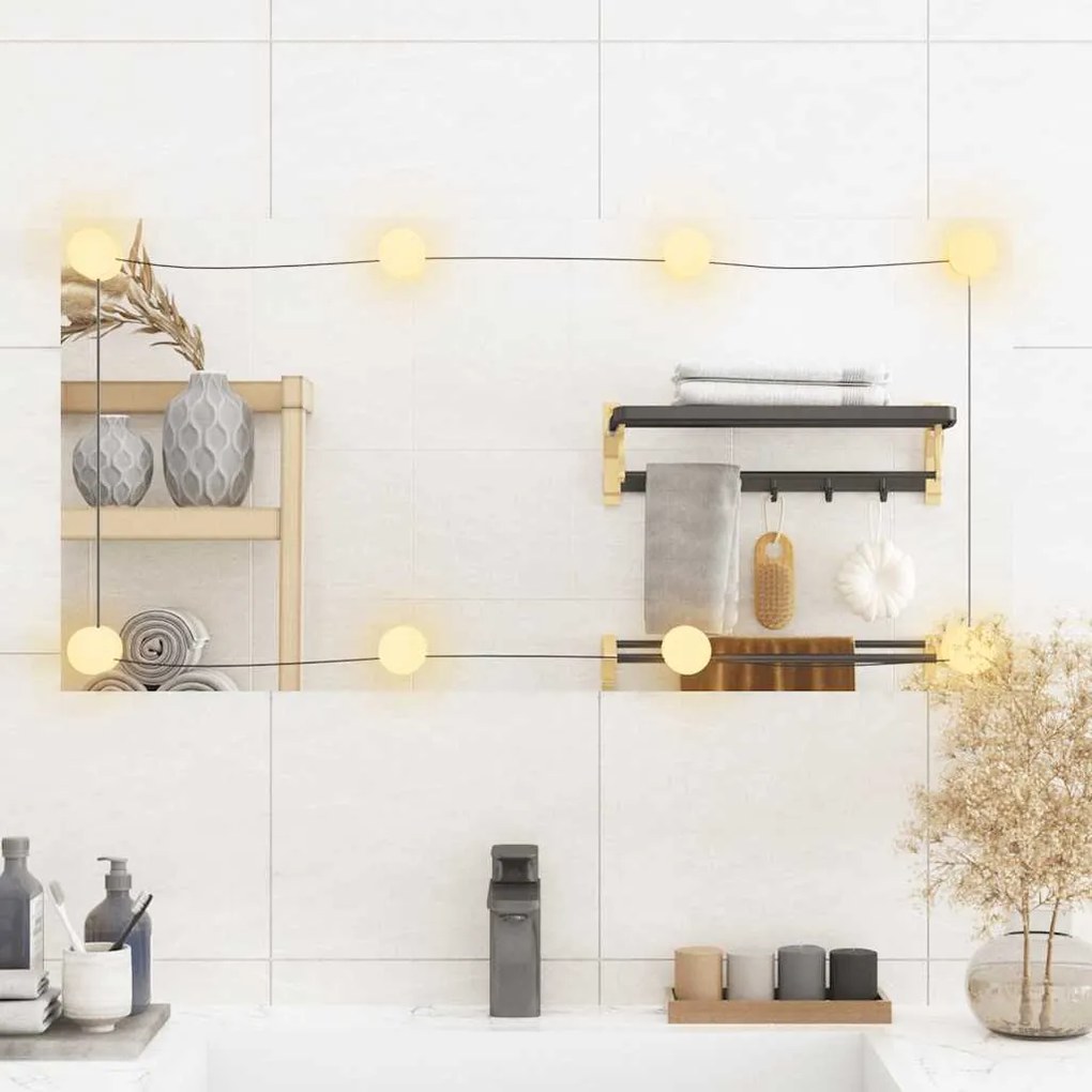 Nástěnné zrcadlo s LED osvětlením 40 x 80 cm sklo obdélníkové 3189153