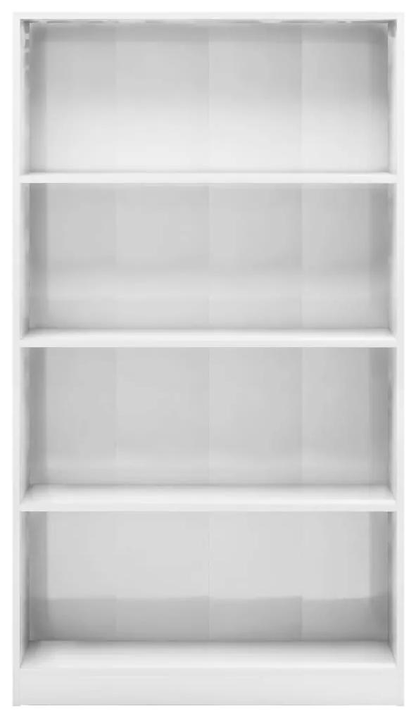 vidaXL Knihovna 4 police bílá vysoký lesk 80 x 24 x 142 cm dřevotříska