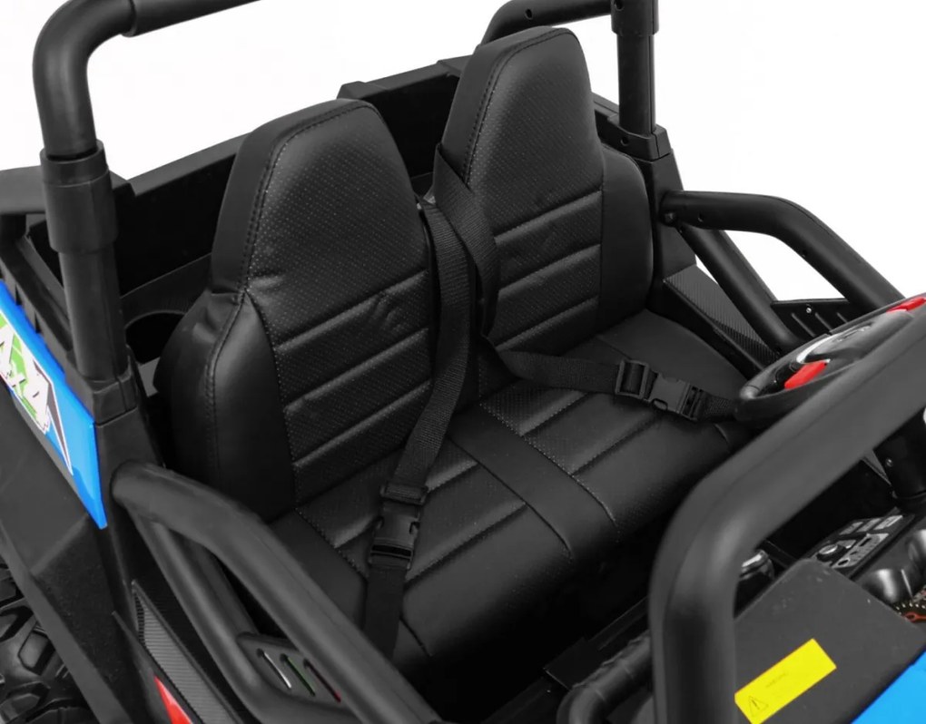 Ramiz Terénní bugina pro děti modrá + pohon 4x4 + dálkové ovládání + nosič zavazadel + rádio MP3 + LED