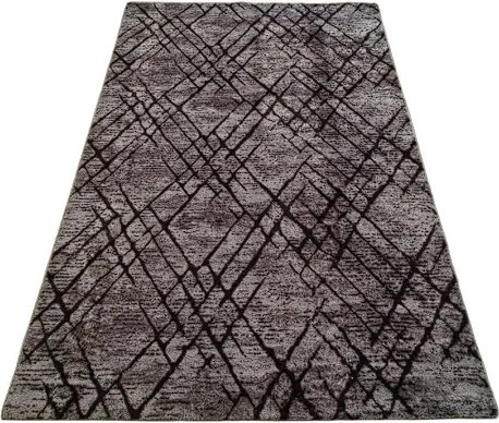 HU Šedý koberec Plush Deluxe – tmavý mramor Rozměr: 50x80 cm