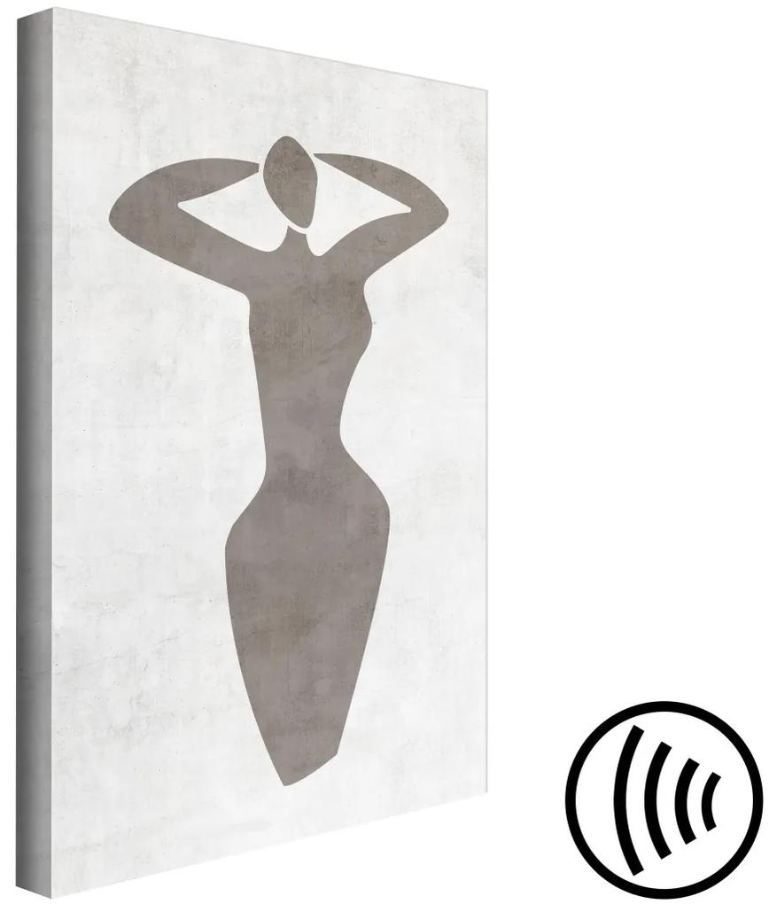 Obraz Žena se zdviženýma rukama - černobílá grafika ve stylu boho