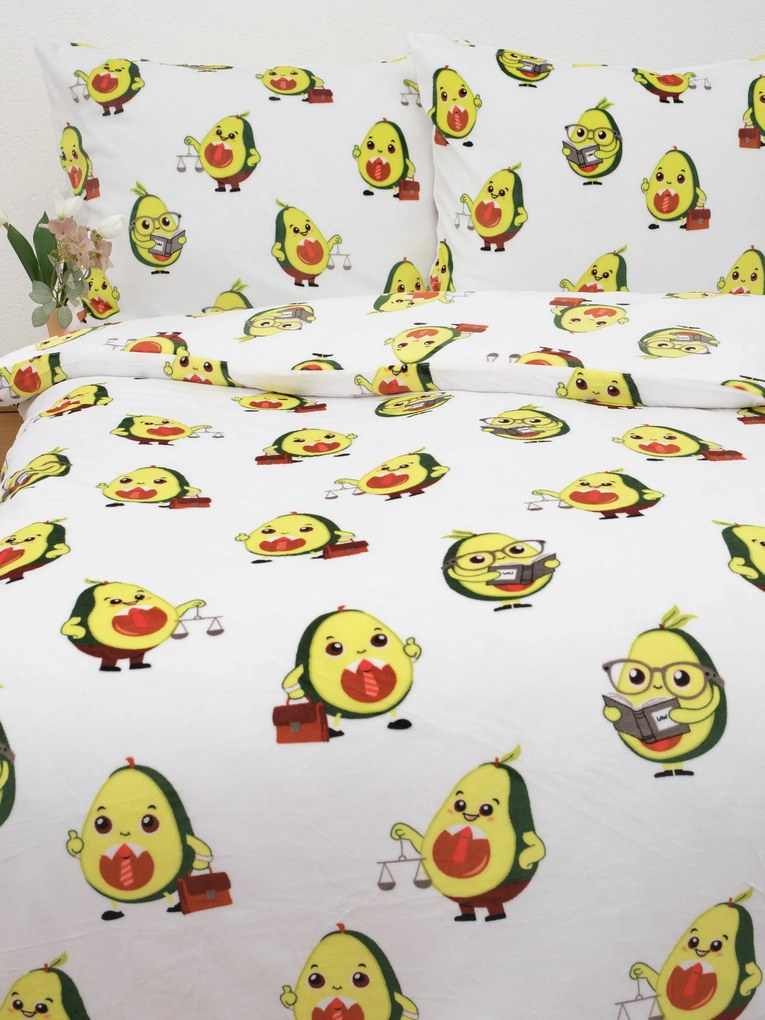 MK Lůžkoviny Francouzské mikroplyšové povlečení Exclusive - Advokádo bílé 220 × 200 cm, 2ks 70 x 90 cm
