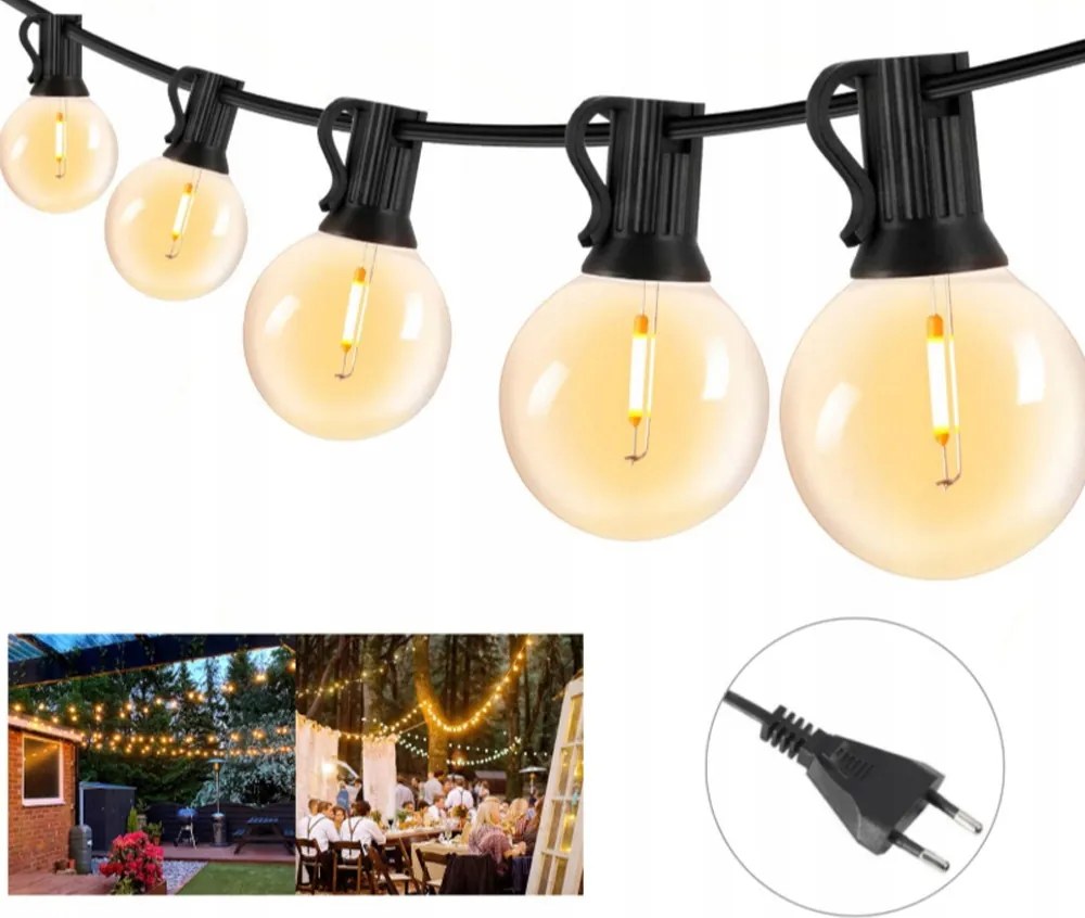 Fairy Žárovky Lampy Osvětlení Zahrady 50+2 Led 15 M