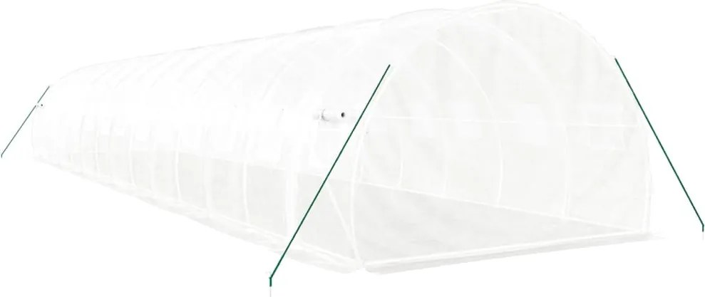 Skleník s ocelovým rámem bílý 42 m² 14 x 3 x 2 m 3188055