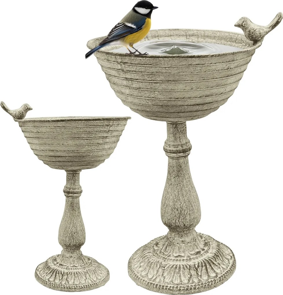 Kovové krmítko na podstavci BIRDIE šedé