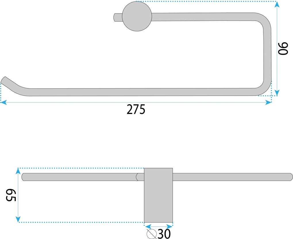 Rea Prism, koupelnový věšák na ručník 27cm, 9710, zlatá matná, REA-98029