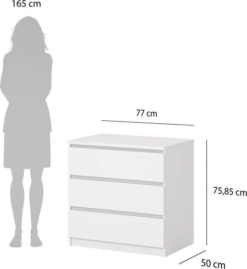 Bílá komoda 77x76x50 cm Naia – Tvilum