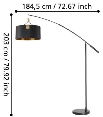 Eglo 39966 - Stojací lampa TORTOLA 3xE27/40W/230V černá/zlatá