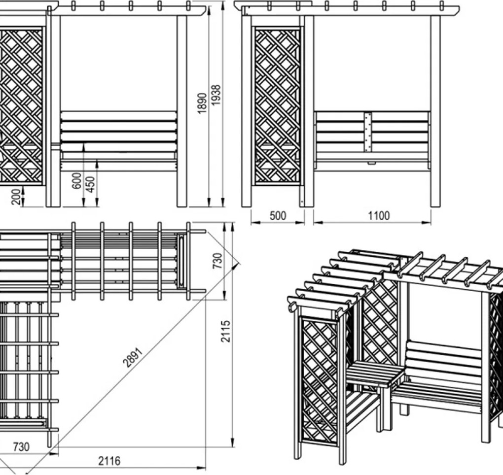 BF Richmond rohová pergola